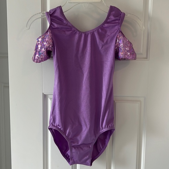 Costumes | Weissman Leotard Purple Size Ic Peekaboo Sequin Sleeves | Poshmark